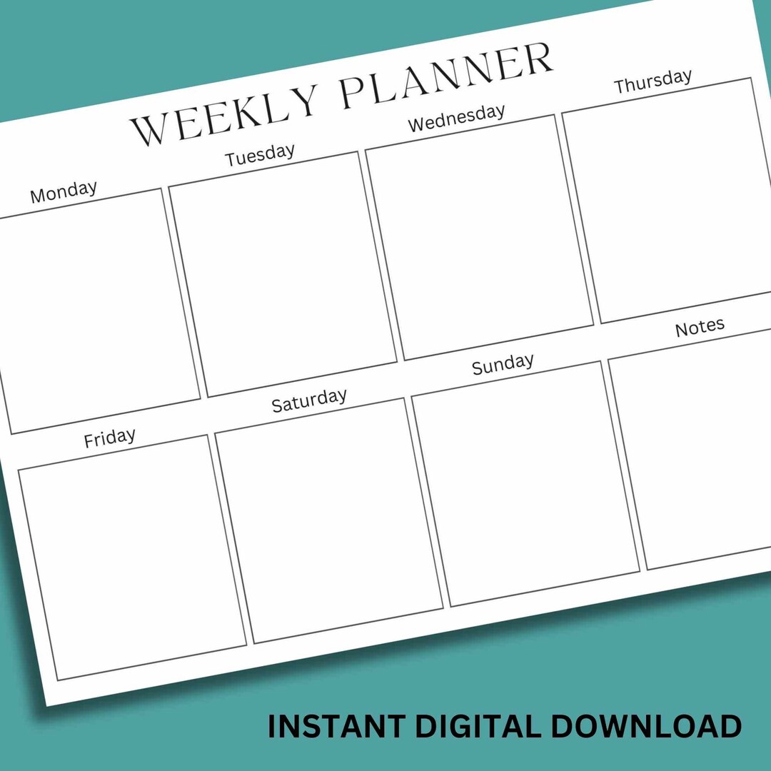 Weekly Planner, Week Schedule, Minimalist Planner, Printable Weekly ...