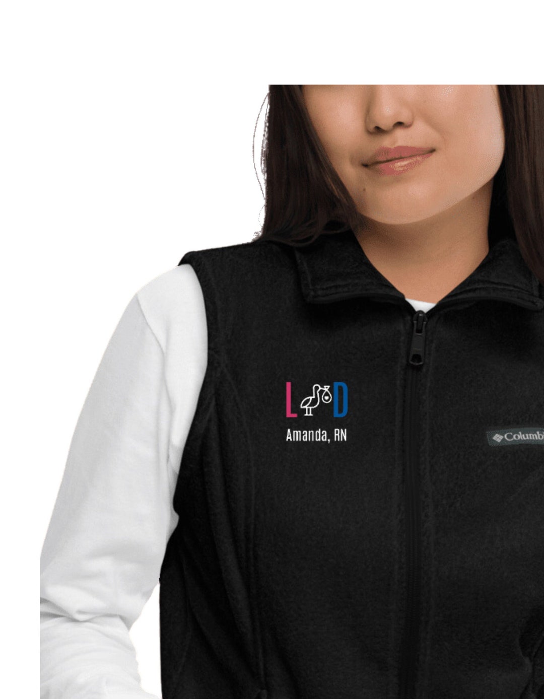 Personalized Labor and Delivery Nurse Fleece Vest, Custom Embroidered ...