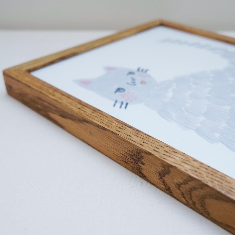 Japanese Rustic Dark Oak Picture Frame【 Uzukuri Finish + Spline Corner ...