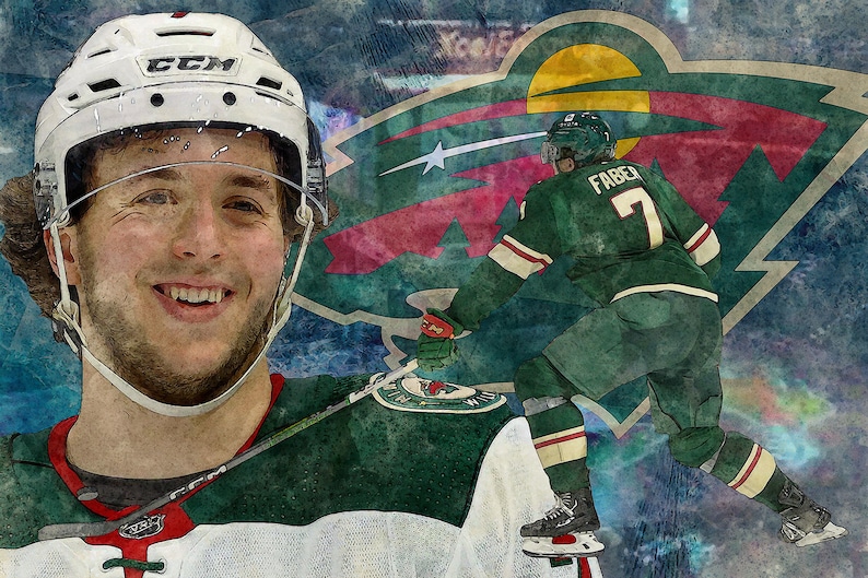 Minnesota Wild Portrait Art BROCK FABER Watercolor Illustration From ...