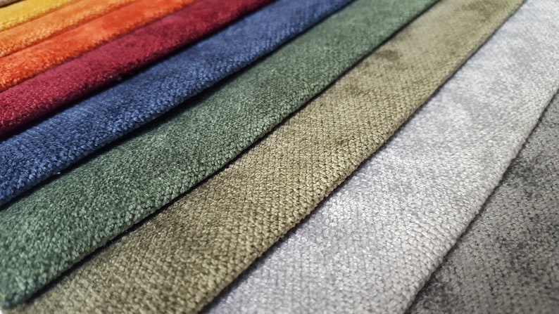 Upholstery Velour Chair Fabric by the Yard, Soft Velvet Fabric for Home ...