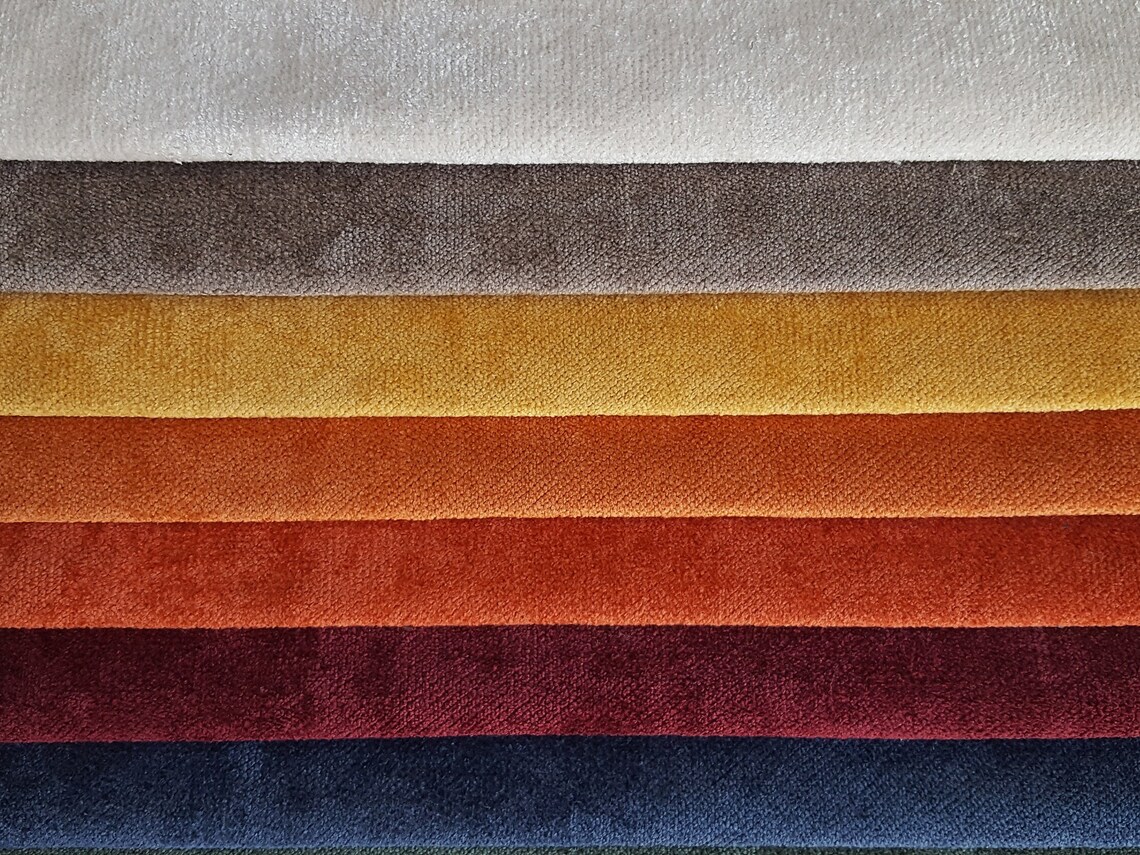 Upholstery Velour Chair Fabric by the Yard, Soft Velvet Fabric for Home ...