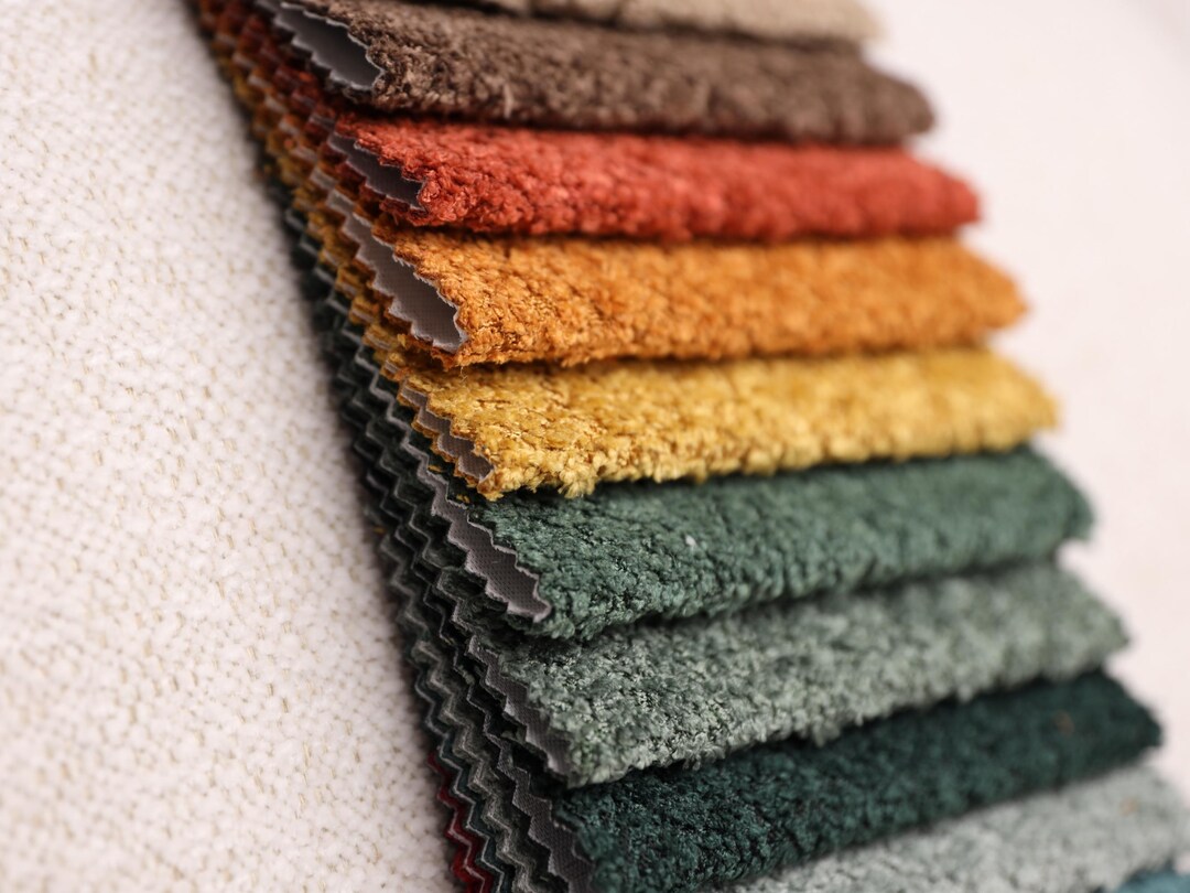 Wooly Plush Fabric by the Yard, Boucle Fabric Pillow, Upholstery Fabric ...