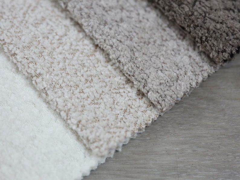 Boucle Fabric by the Yard Cushions Upholstery White Boucle Chair Fabric ...