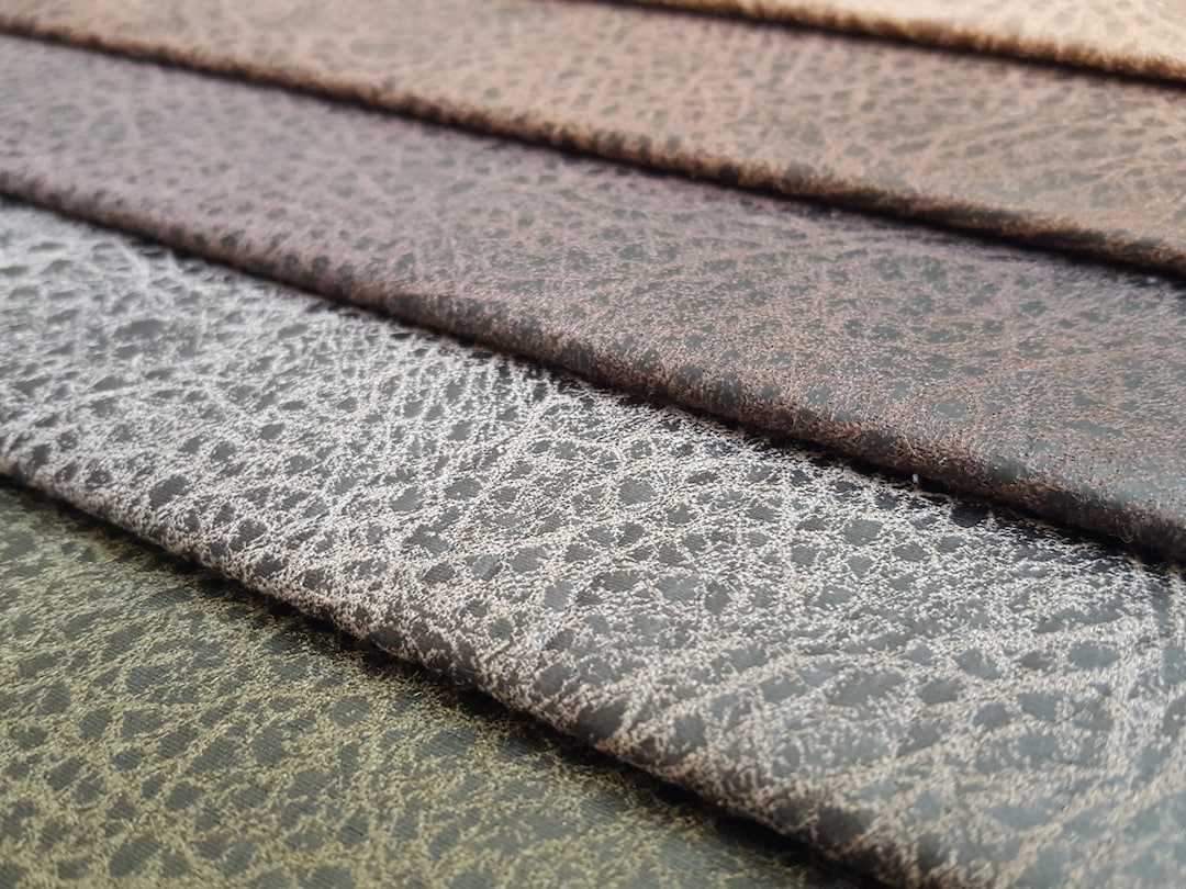 Faux Leather Upholstery Fabric by the Yard, Leather Like Fabric, Nubuck ...