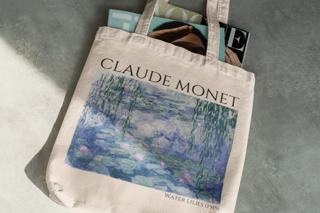 Claude Monet Tote Bag Water Lilies Claude Monet Aesthetic Tote Bag Art ...