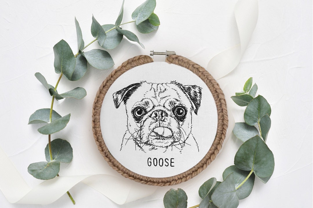 Pug Memorial Gift Custom Pug Portrait Pug Art Custom Pug Sympathy Gift ...