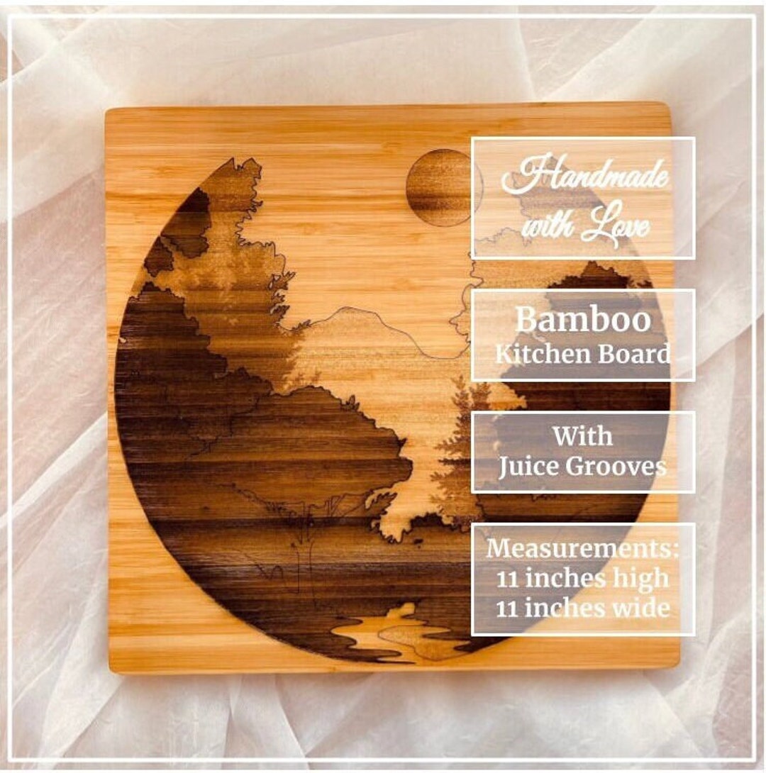 Large Custom Engraved & Grooved Bamboo Kitchen Cutting Board - Etsy