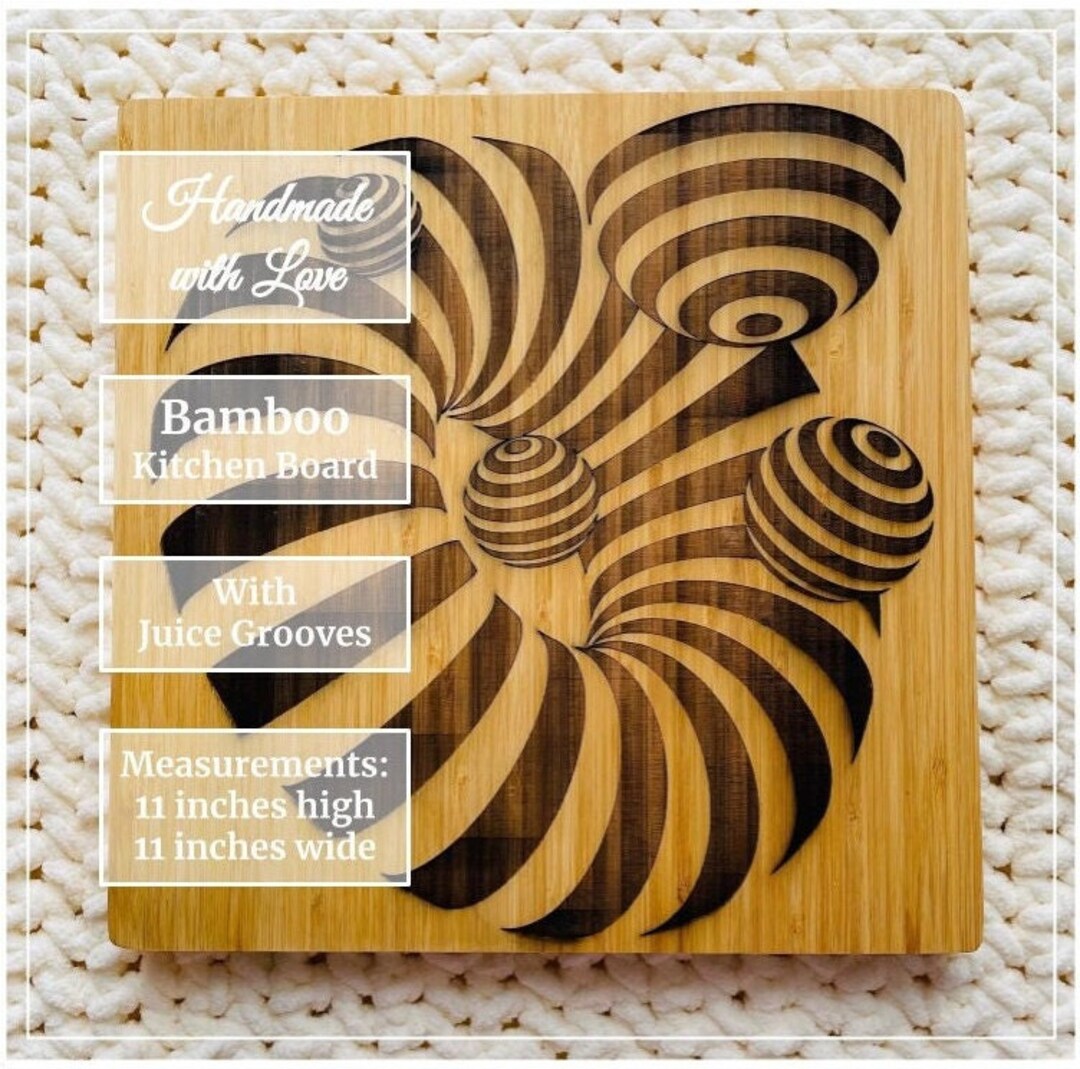 Large Custom Engraved & Grooved Bamboo Kitchen Cutting Board - Etsy