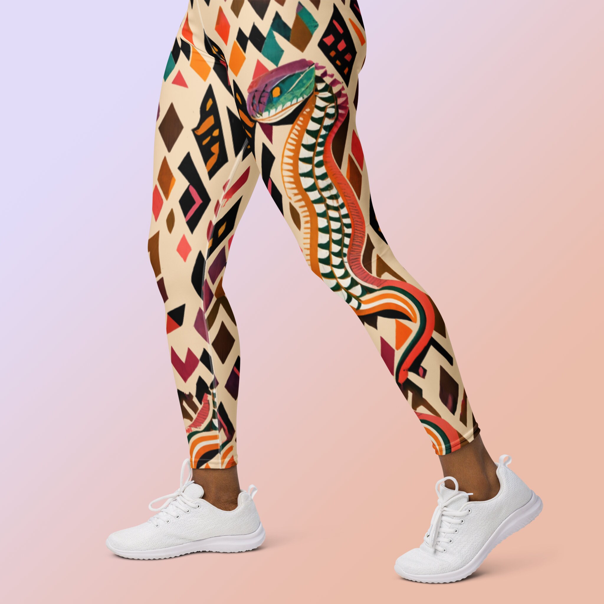 Snake Art Design Yoga Pants Animal Print Yoga Leggings - Etsy UK