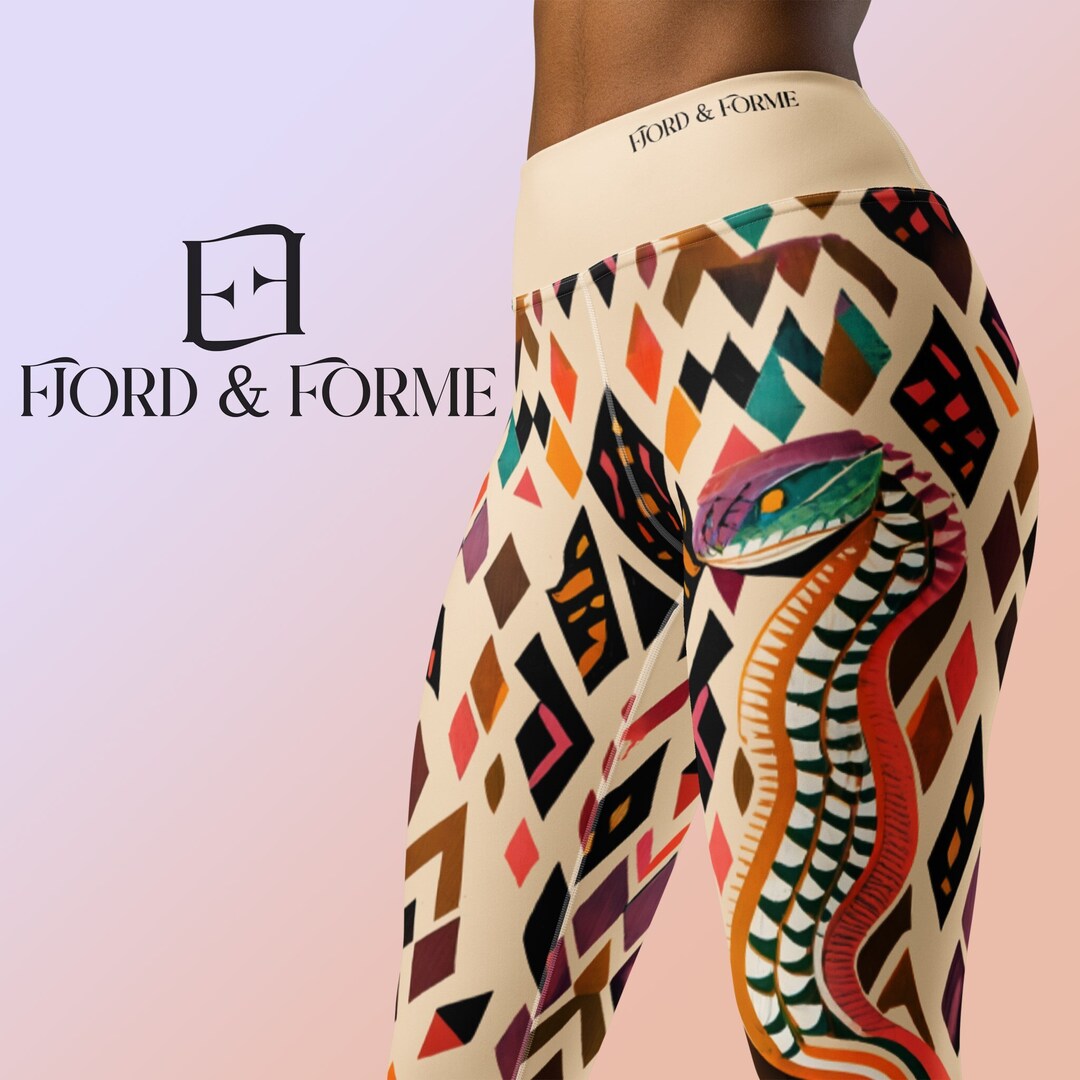 Snake Art Design Yoga Pants | Animal Print Yoga Leggings | Premium ...