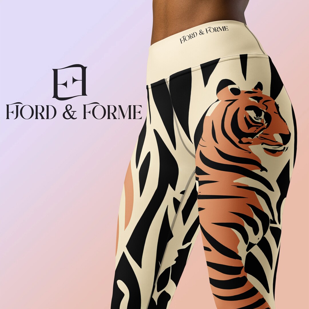 Tiger Art Design Yoga Pants | Animal Pattern Printed Yoga Leggings ...