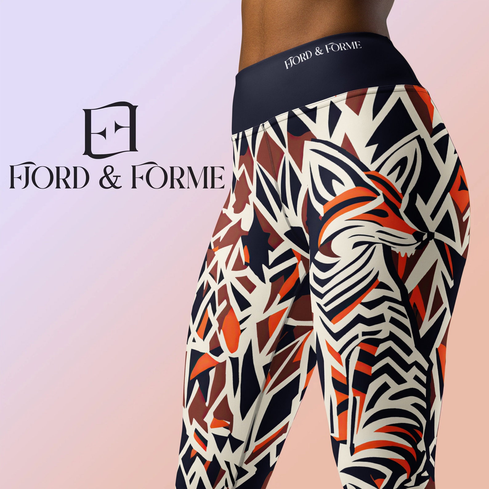 Fox Print Yoga Pants Animal Pattern Leggings | High Waisted Leggings ...