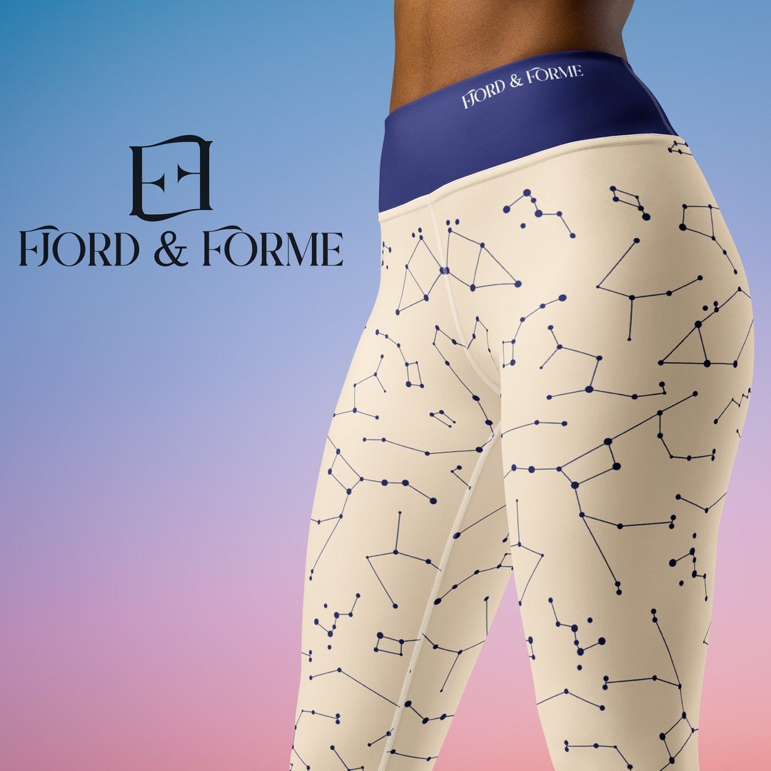 Star Map Design Yoga Pants | Printed Pilates Leggings | High Waisted ...