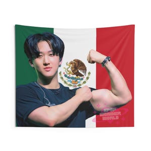 Stray Kids Changbin Mexico Flag Tapestry, Stray Kids Room Decor, Gift ...