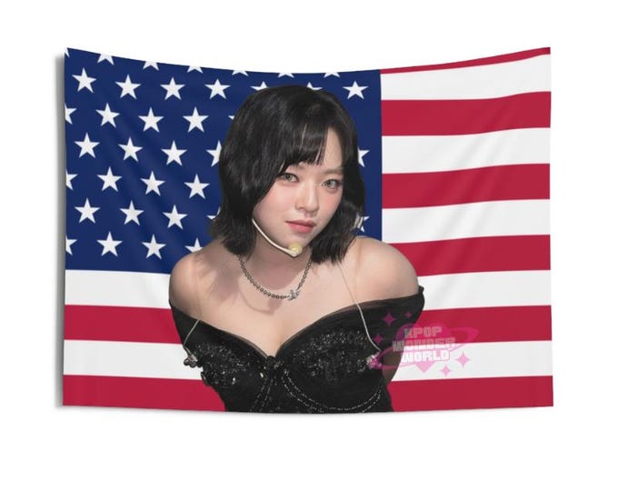 Twice Sana Pink America Flag Tapestry, Kpop Funny Room Merch, Gift for Twice Once Kpop Fan, Kpop ...
