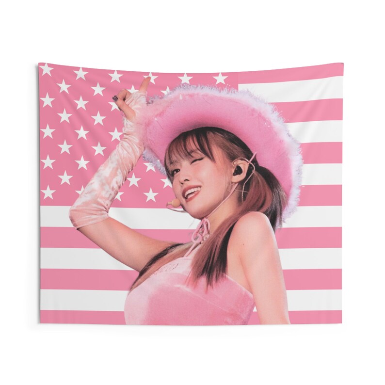 Twice Momo Pink America Flag Tapestry, Kpop Funny Room Merch, Gift for ...