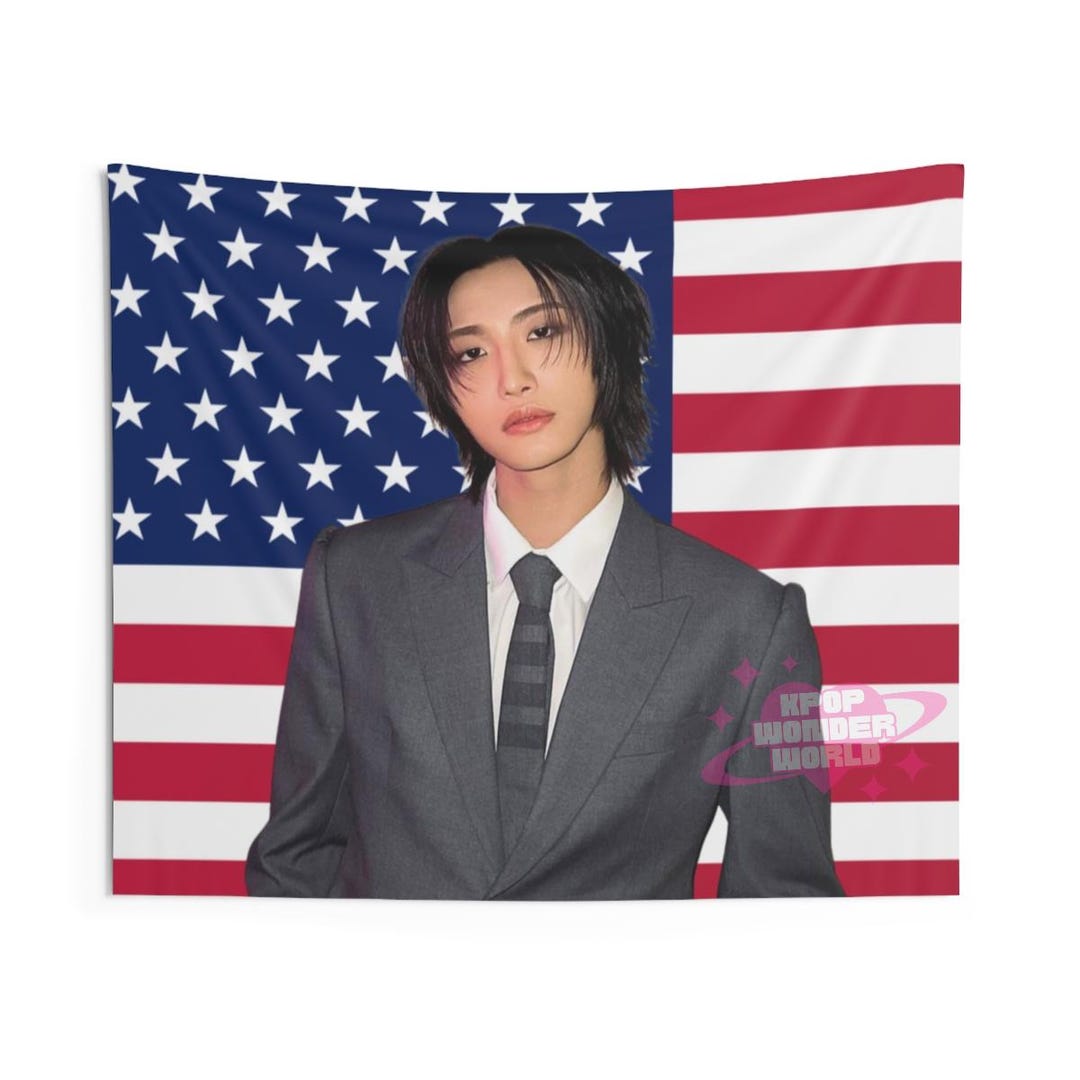 Ateez Seonghwa America Flag Tapestry, Kpop Wall Decor, Ateez Kpop ...