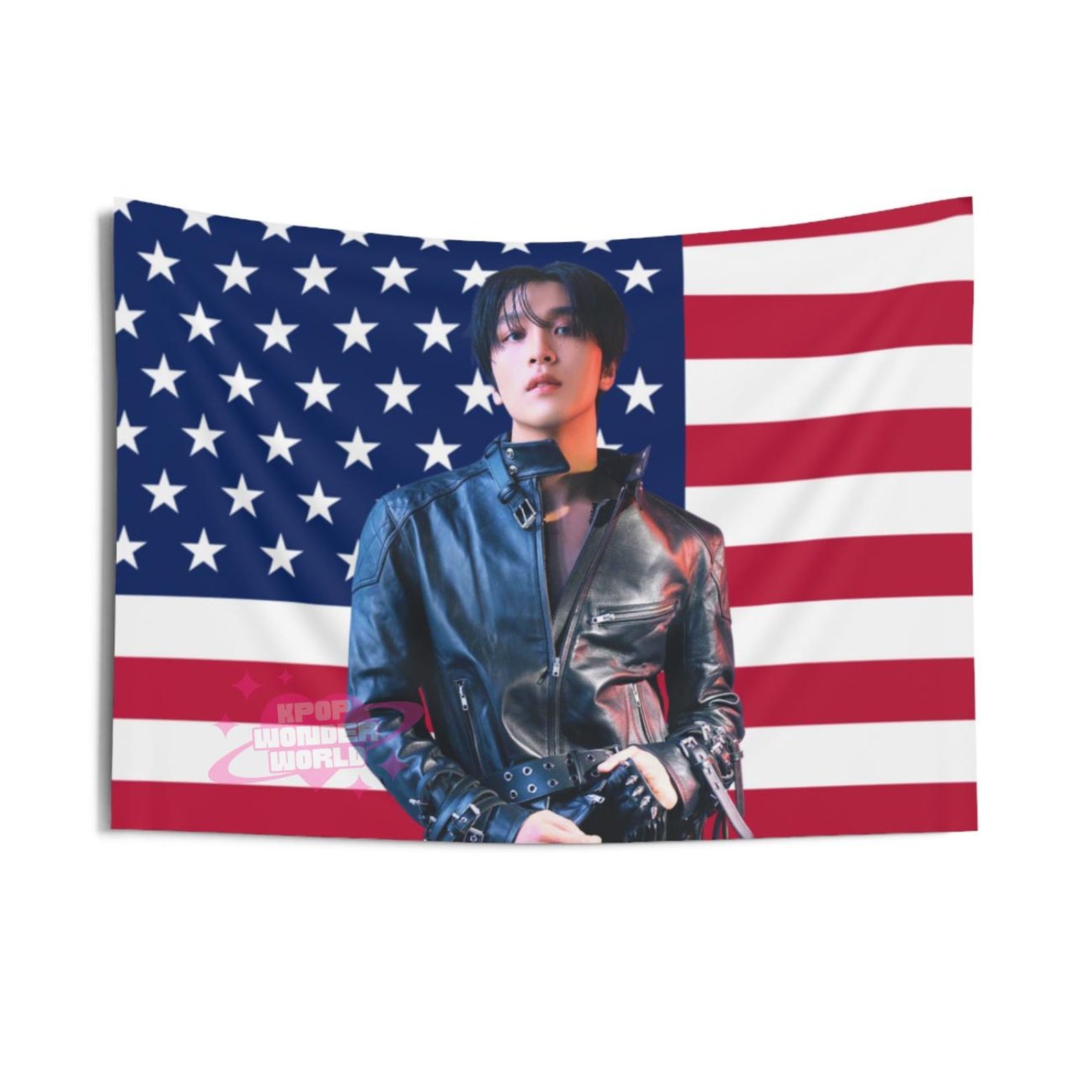 NCT Haechan America Flag Tapestry, Kpop Room Decor, Gift for NCTZEN Nct ...