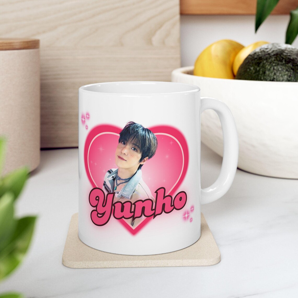 Kpop Ateez Yunho Heart Ceramic Mug, Kpop Mug, Ateez Mug, Yunho Mug ...