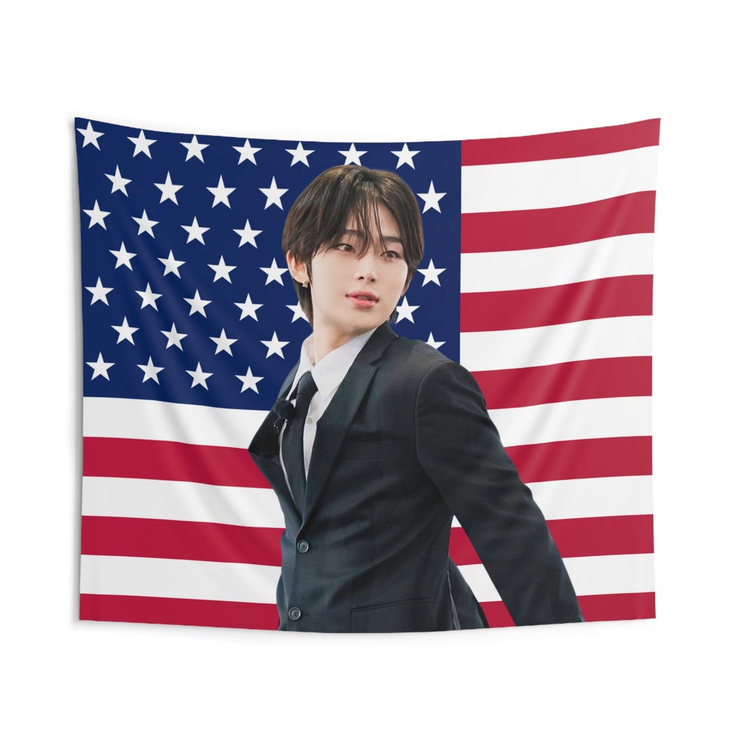 Kpop Enhypen Sunoo American Flag Tapestry, Kpop Wall Art, Enhypen Home ...