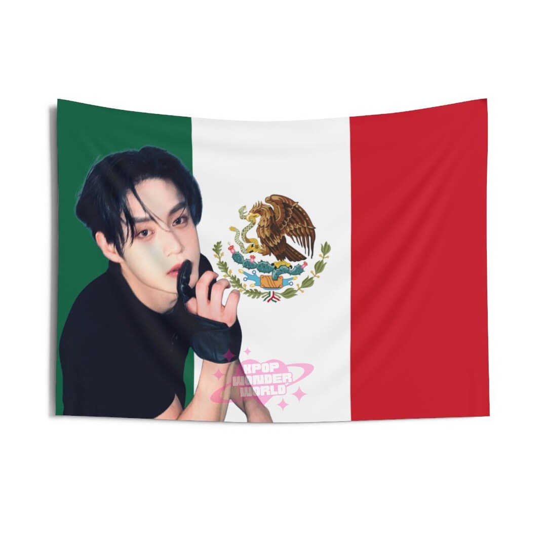 ZB1 Jiwoong Mexico Flag Tapestry, Kpop Wall Decor, Zero Base One, ZB1 ...