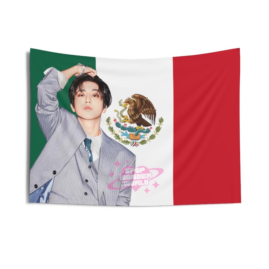 Stray Kids Han Mexico Flag Tapestry, Stray Kids Room Decor, Gift for ...