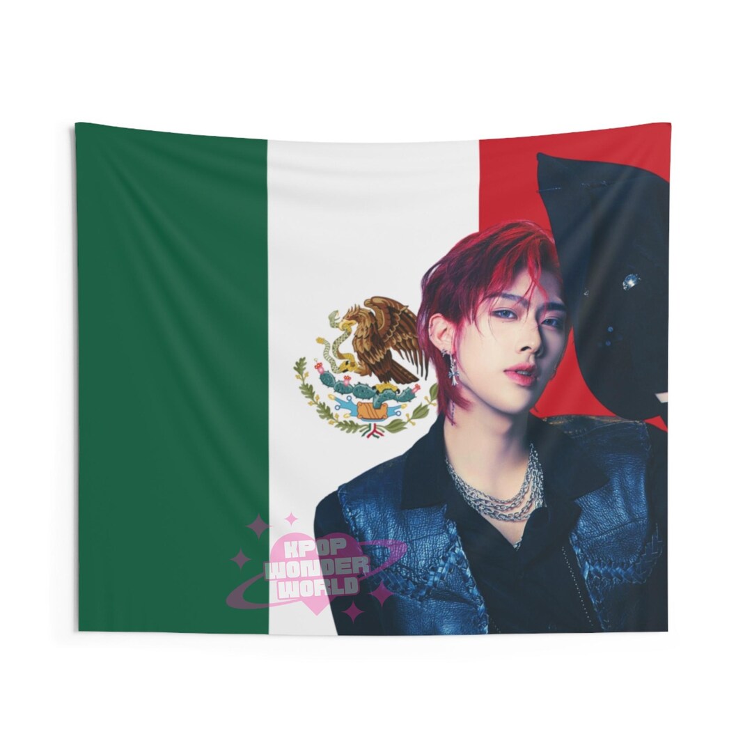 ZB1 Ricky Mexico Flag Tapestry, Kpop Room Decor, Zero Base One Ricky ...