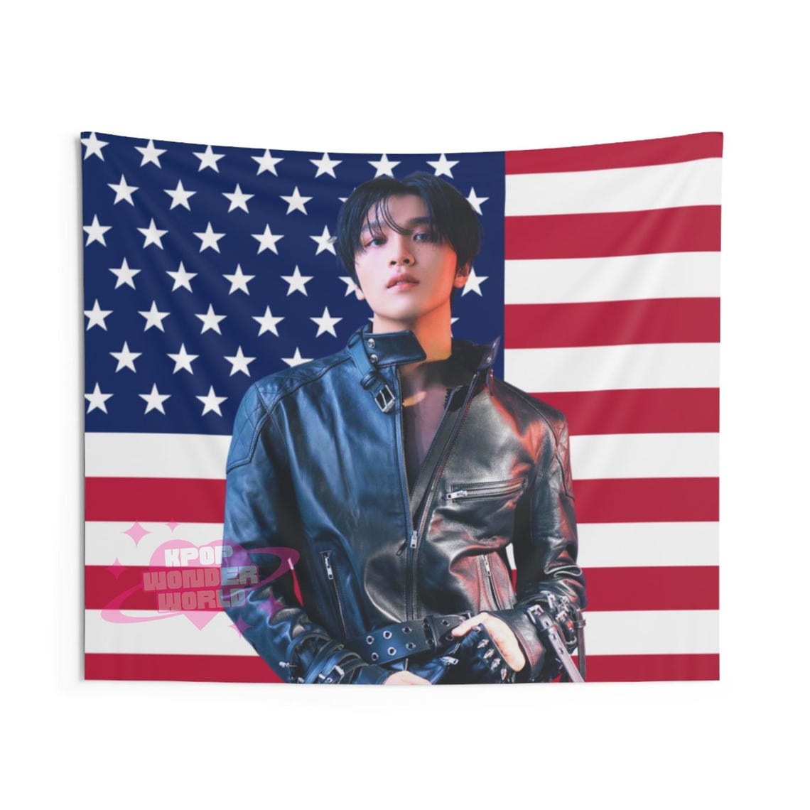 NCT Haechan America Flag Tapestry, Kpop Room Decor, Gift for NCTZEN Nct ...