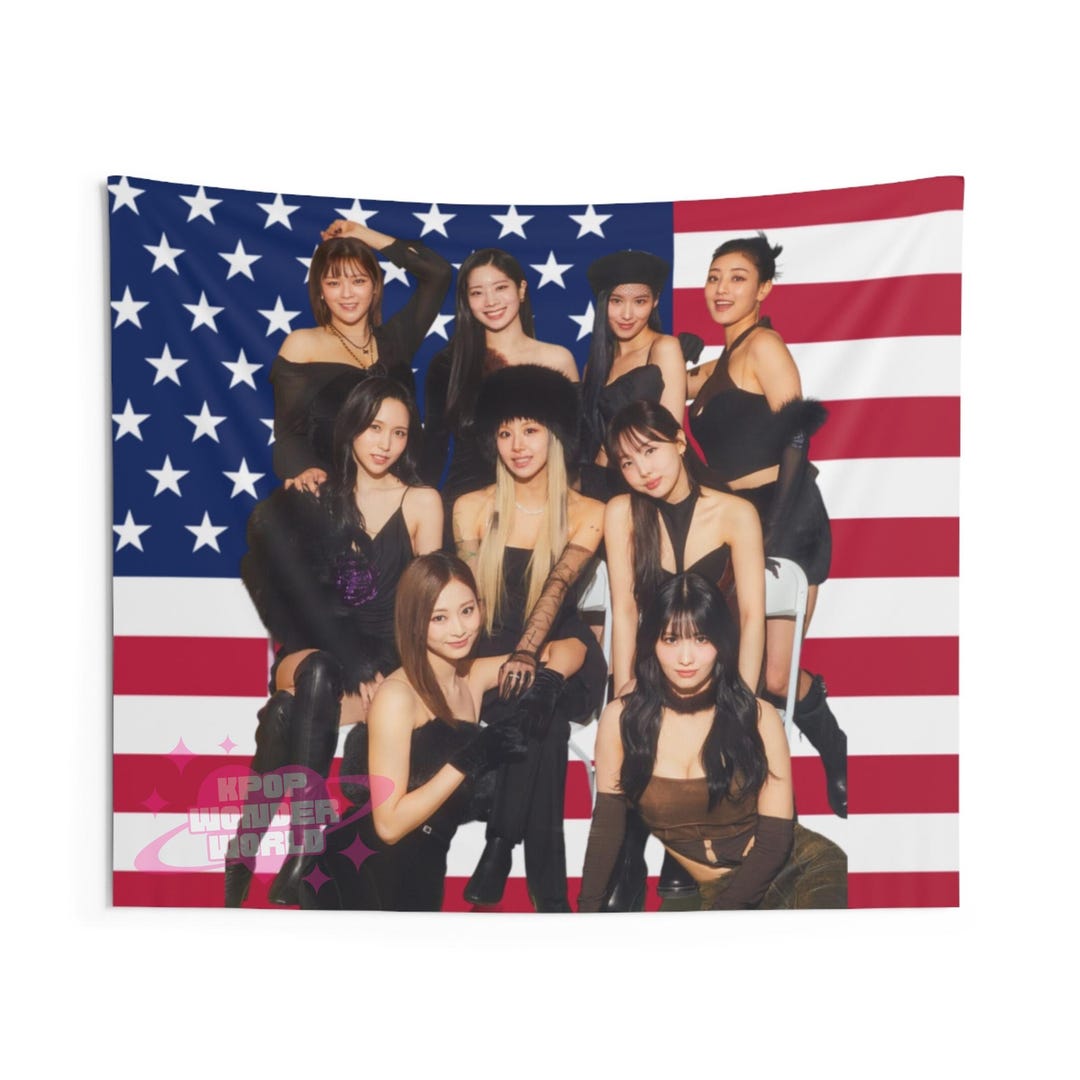 Twice America Flag Tapestry, Kpop Room Decor, Gift for Twice Once Fan ...
