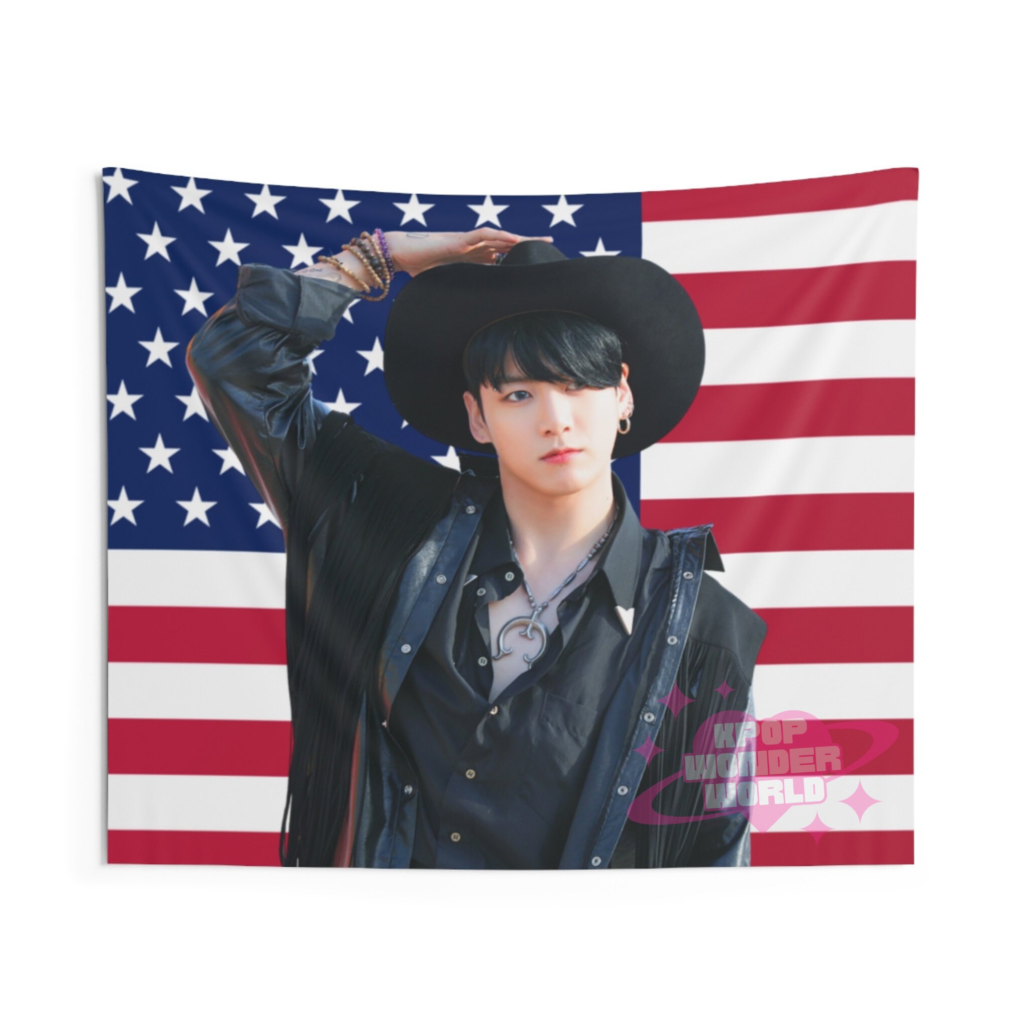 BTS Jungkook American Flag, Bts Room Decor, Gift for BTS Army Fan, Kpop ...