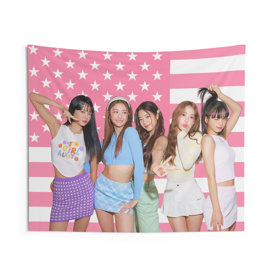 Le Sserafim Pink America Flag Tapestry, Kpop Room Merch, Gift for Le Sserafim FEARNOT Kpop Fan ...