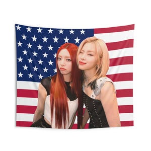 Itzy Ryujin Yuna America Flag Tapestry, Gift for Midzy Itzy Fan, Itzy ...