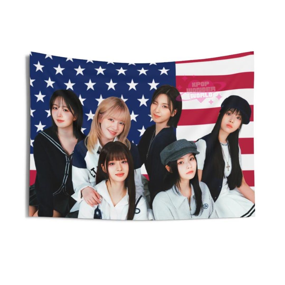 Nmixx America Flag Tapestry, Kpop Room Decor, Gift for Nmixx Nswer Fan ...