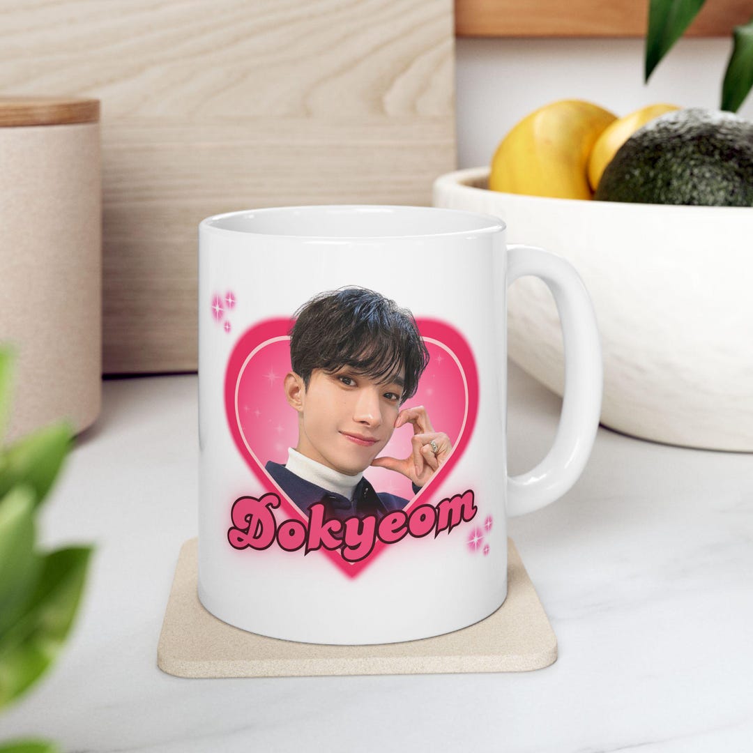 Kpop Seventeen Dokyeom DK Pink Heart Ceramic Mug, Kpop Fan Cup ...