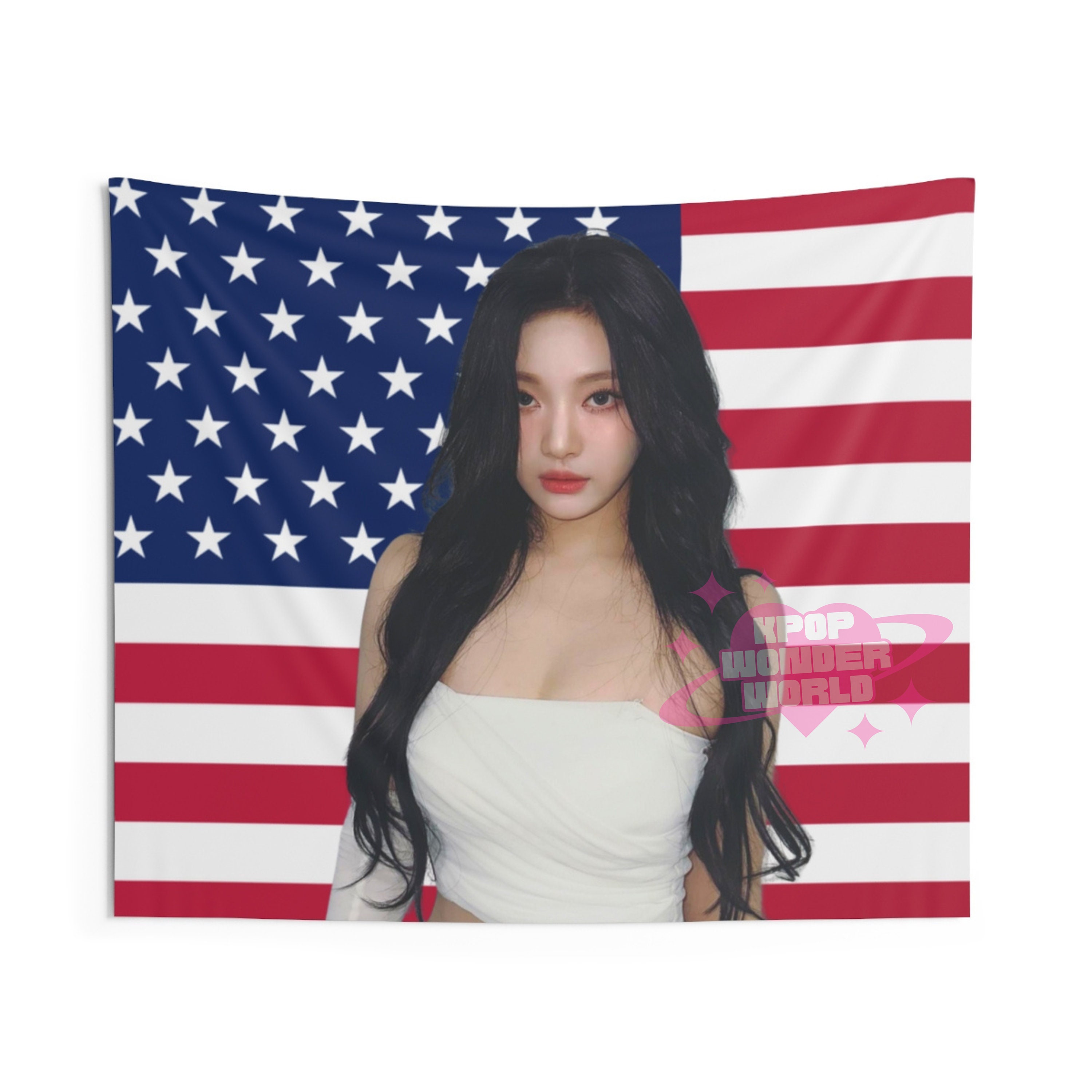 Aespa Ningning America Flag Tapestry, Kpop Room Merch, Gift for Aespa ...
