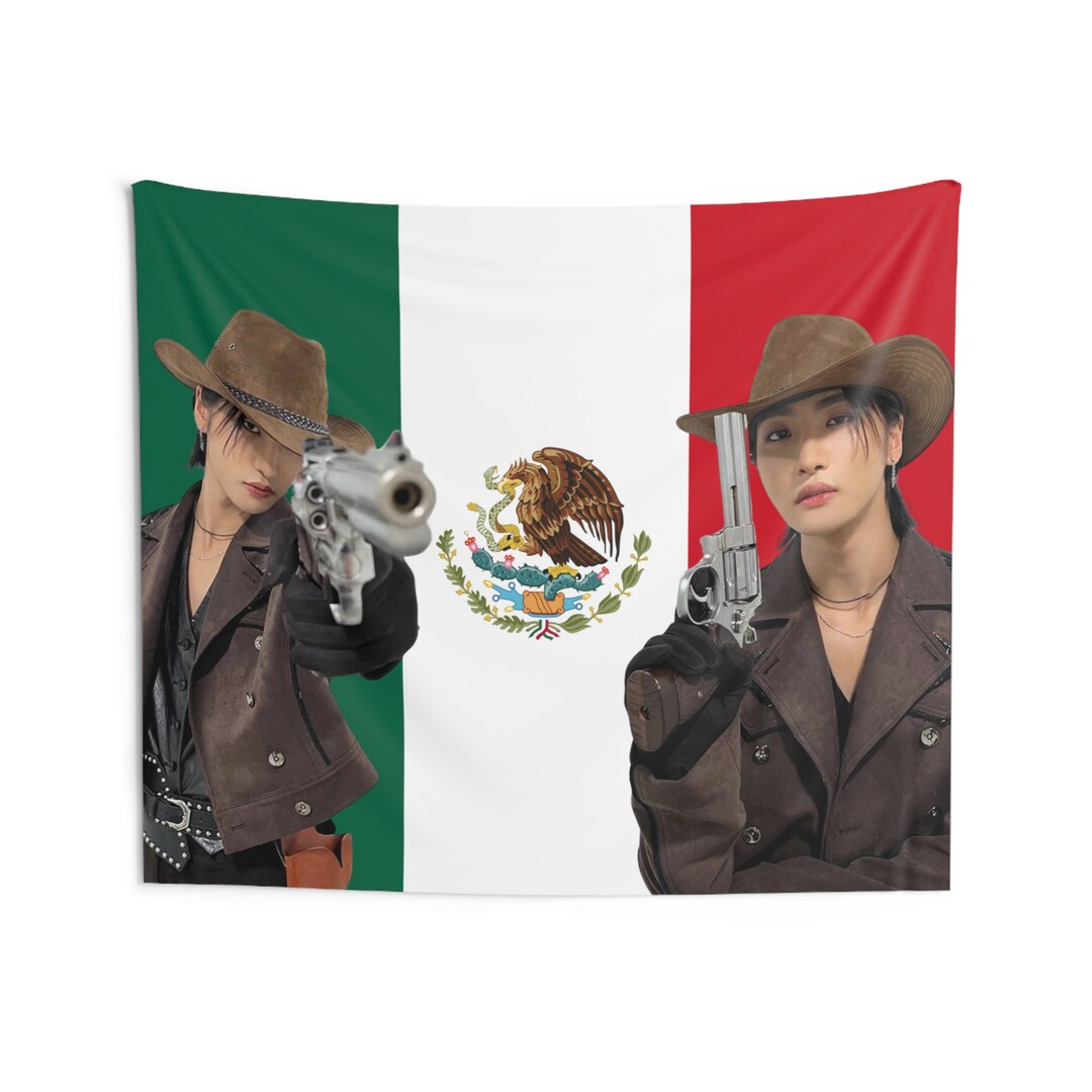 Ateez Seonghwa Mexico Flag Tapestry, Kpop Funny Room Merch, Gift for ...
