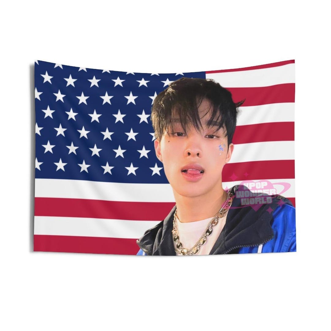 P1harmony Keeho America Flag Tapestry, Kpop Funny Room Decor, Gift for ...