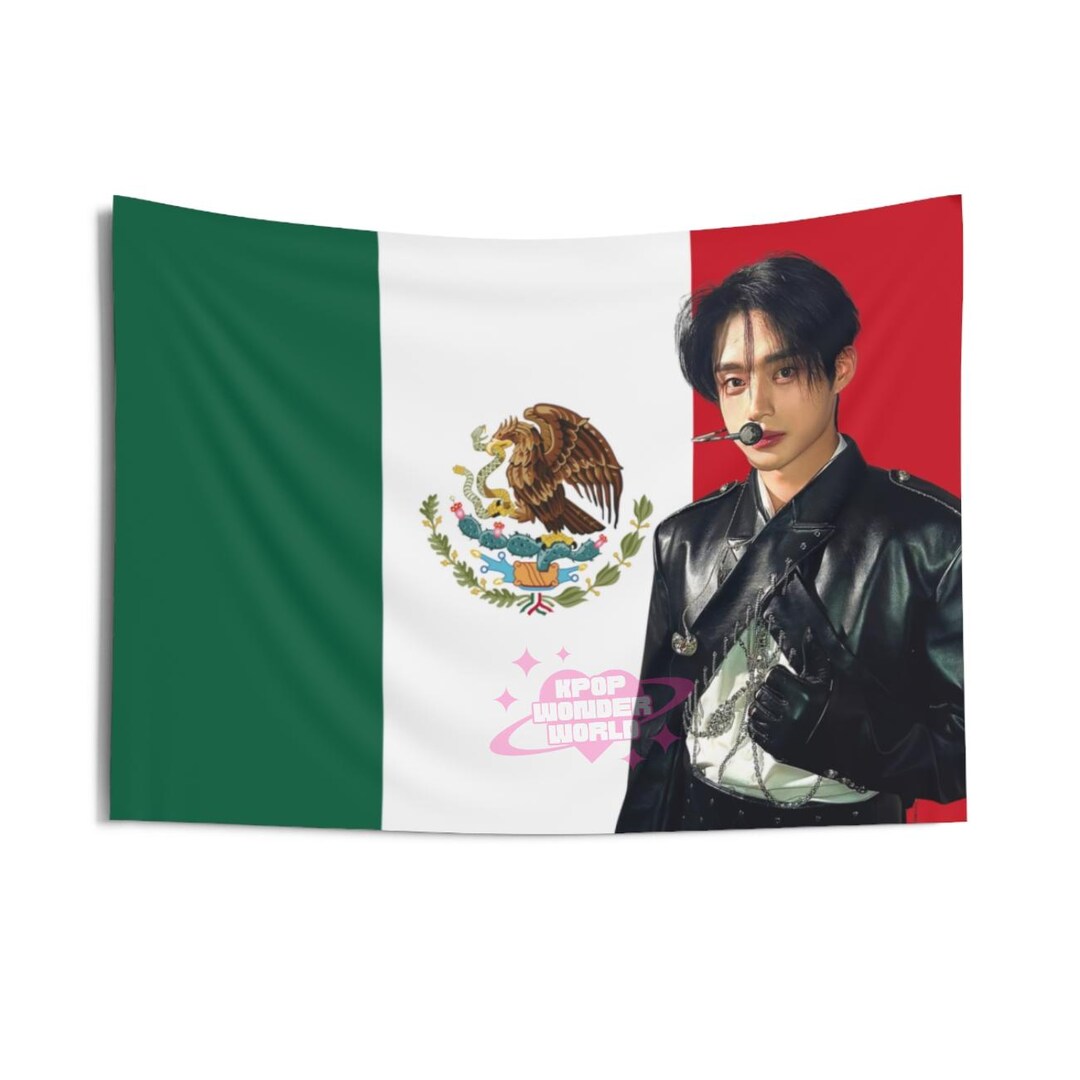 ZB1 Jiwoong Mexico Flag Tapestry, Kpop Wall Decor, Zero Base One, ZB1 ...
