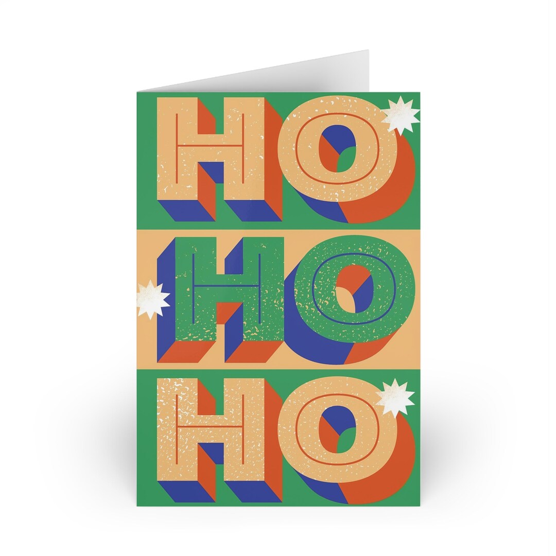 HOHOHO Christmas Holiday Cards 1 or 10-pcs - Etsy