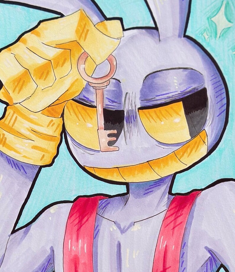 The Amazing Digital Circus Jax Drawing Done by Hand - Etsy