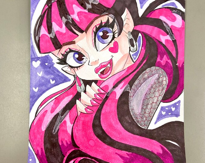Monster High Draculaura Drawing ( Done by Hand ) - Etsy