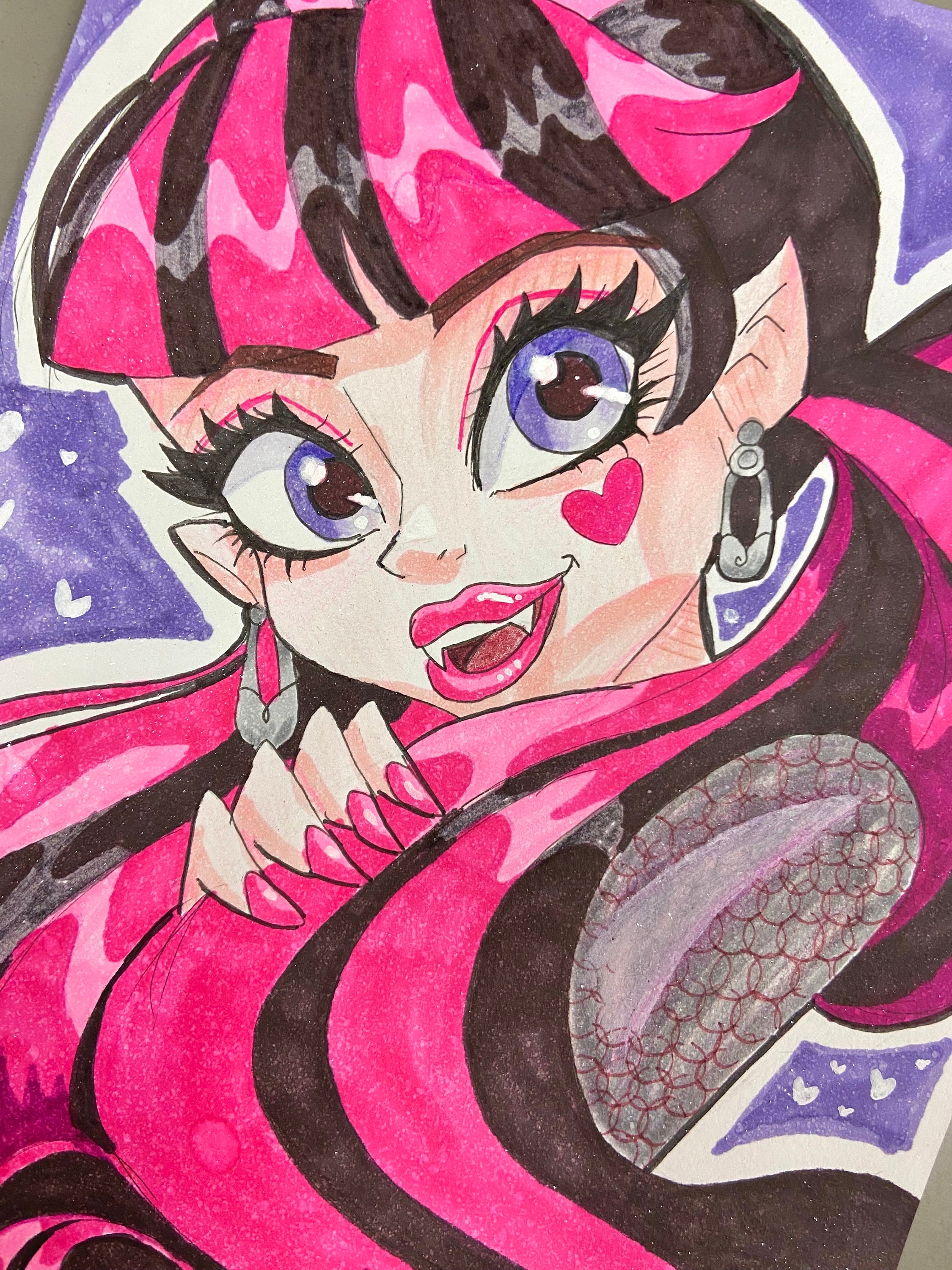 Monster High Draculaura Drawing Done by Hand - Etsy