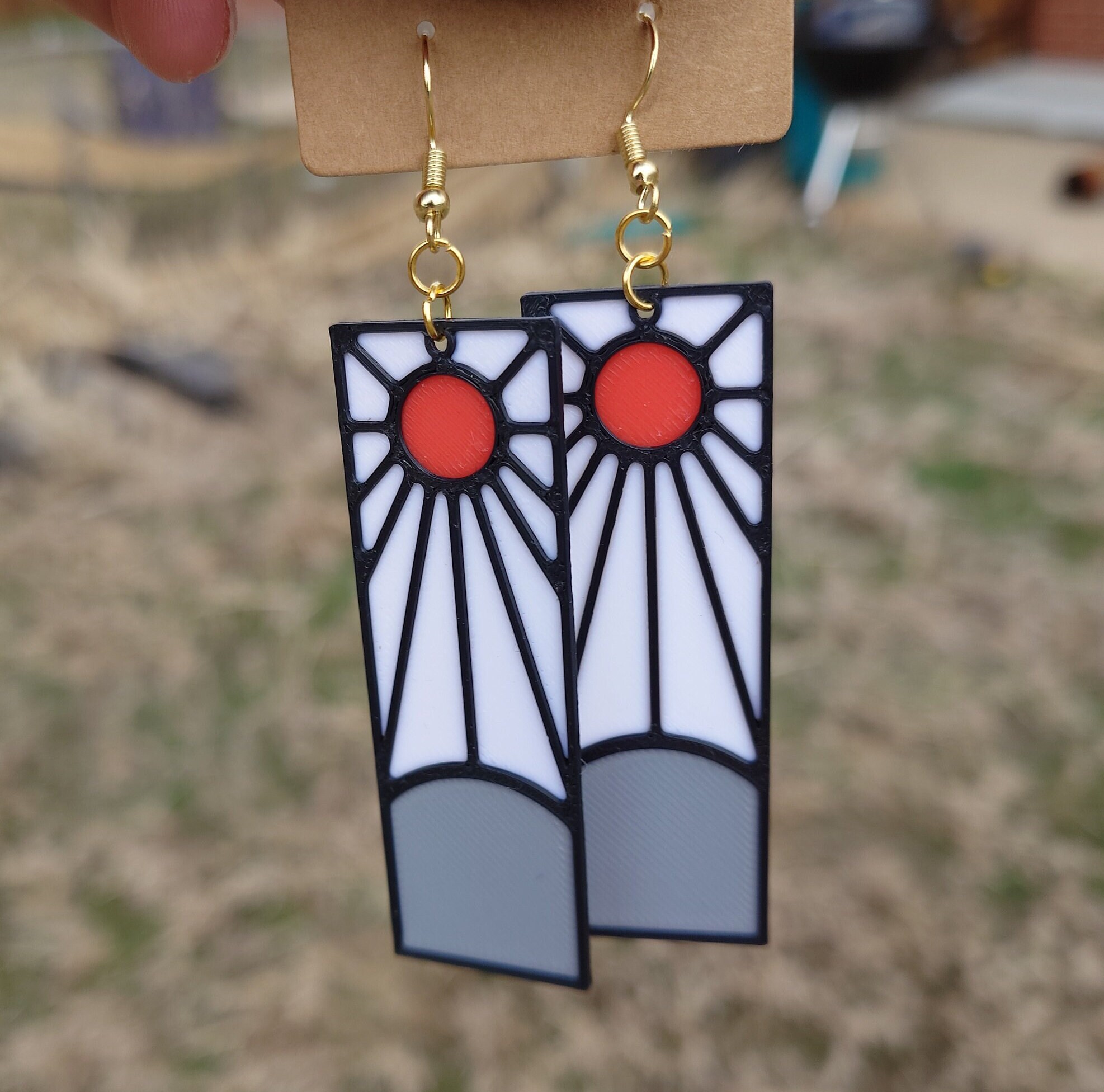 Tanjiro's Hanafuda-style 3d-printed Earrings (demon Slayer) - Etsy
