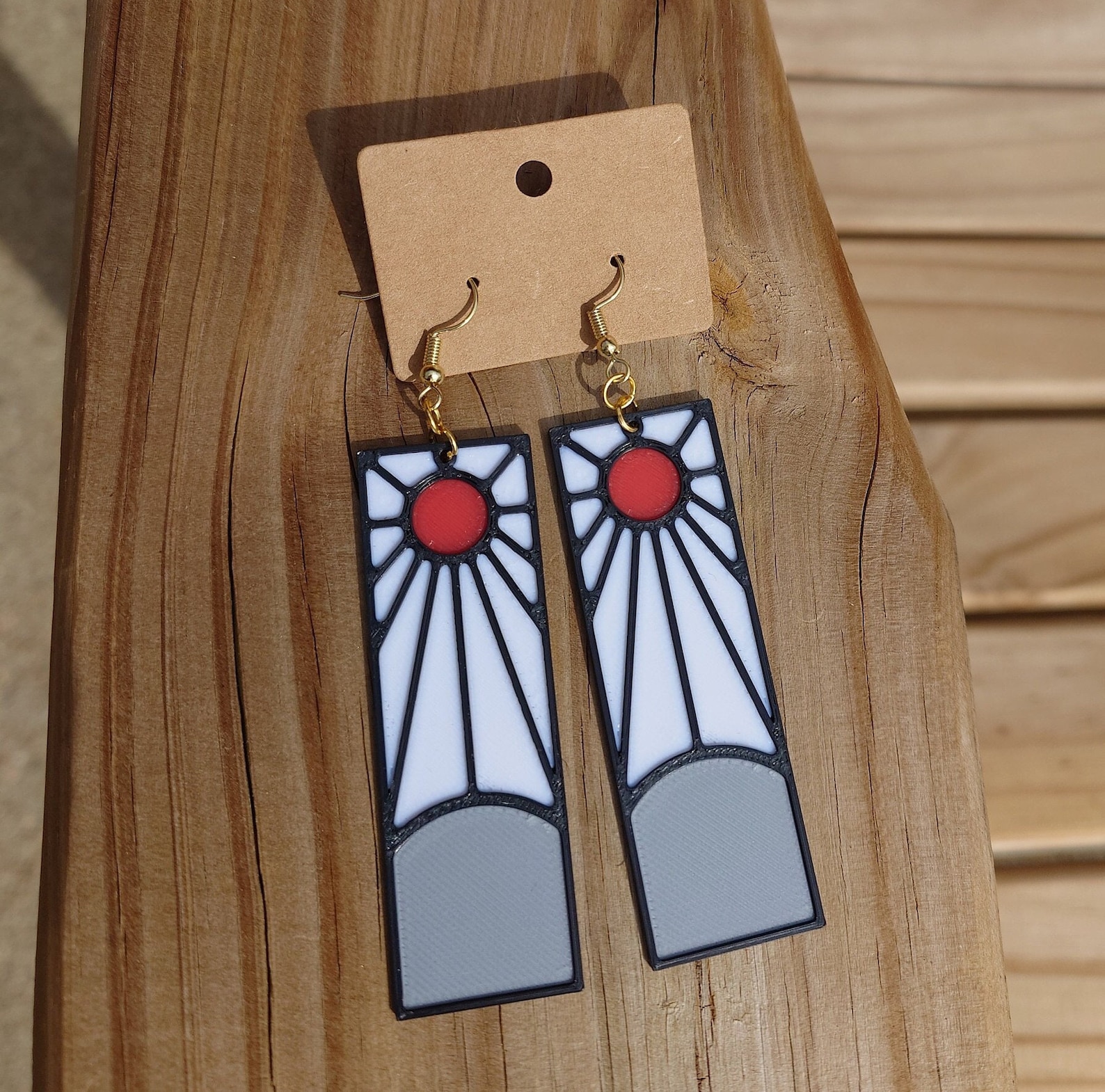 Tanjiro's Hanafuda-style 3d-printed Earrings (demon Slayer) - Etsy