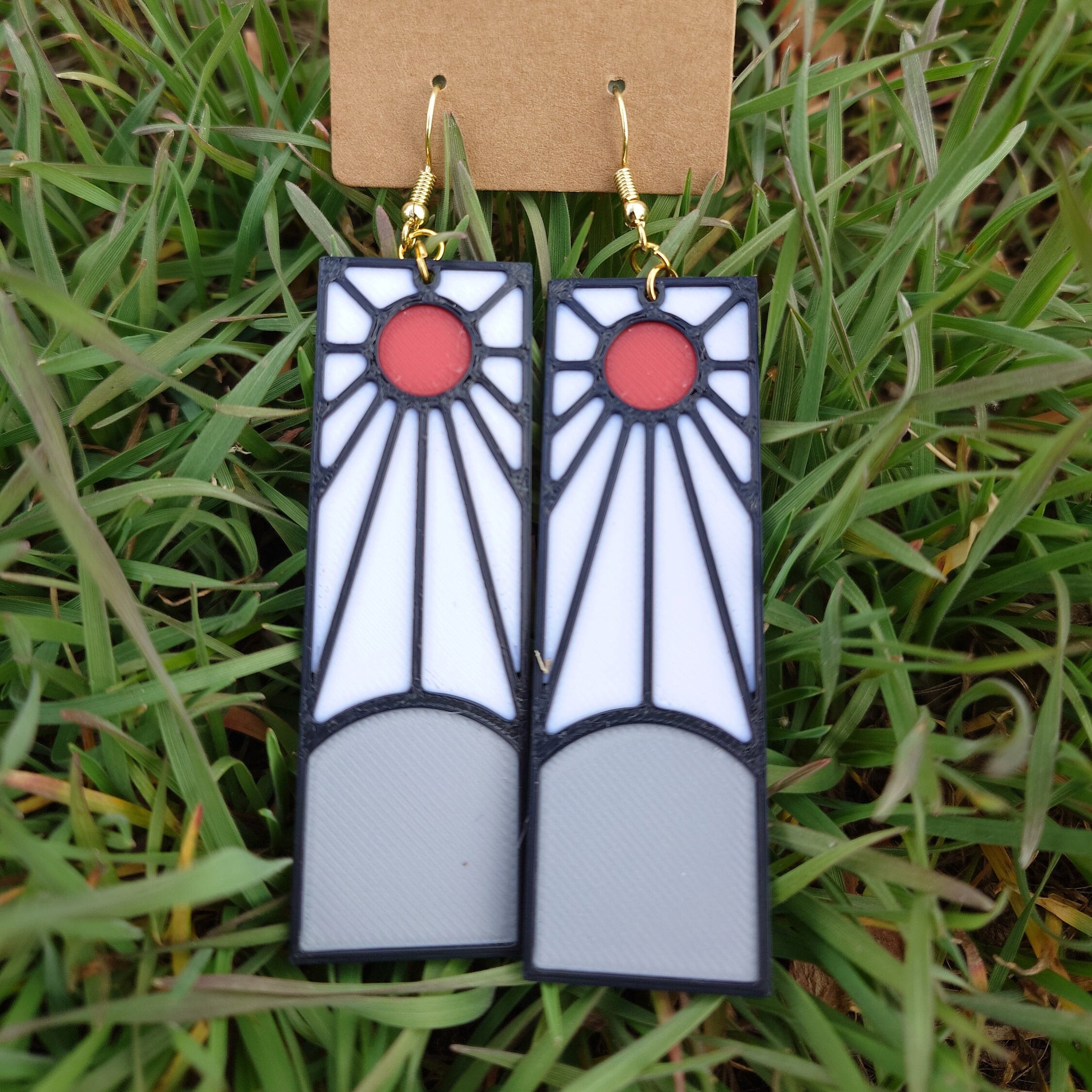 Tanjiro's Hanafuda-style 3d-printed Earrings (demon Slayer) - Etsy