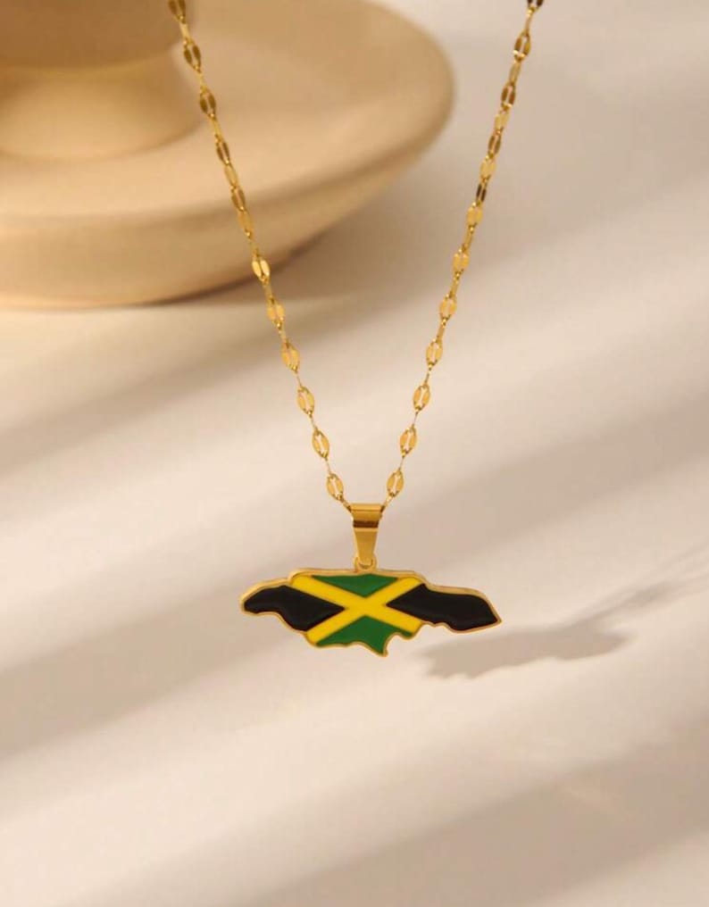 Jamaica Flag Pendant Necklace - Etsy