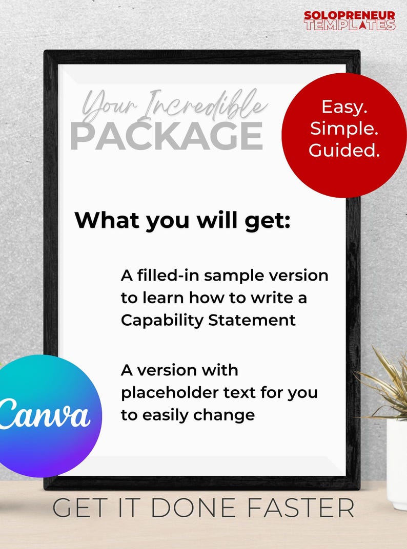 Capability Statement Template | Less Than an Hour to Show Corporate and ...