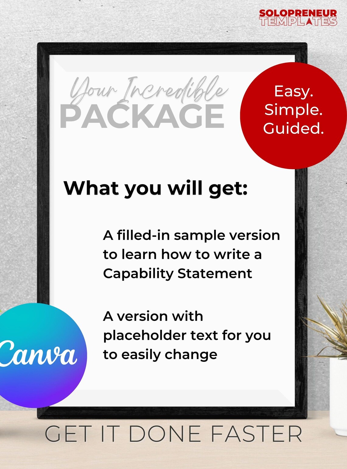 Printable Capability Statement Template, Canva File to Prep for ...