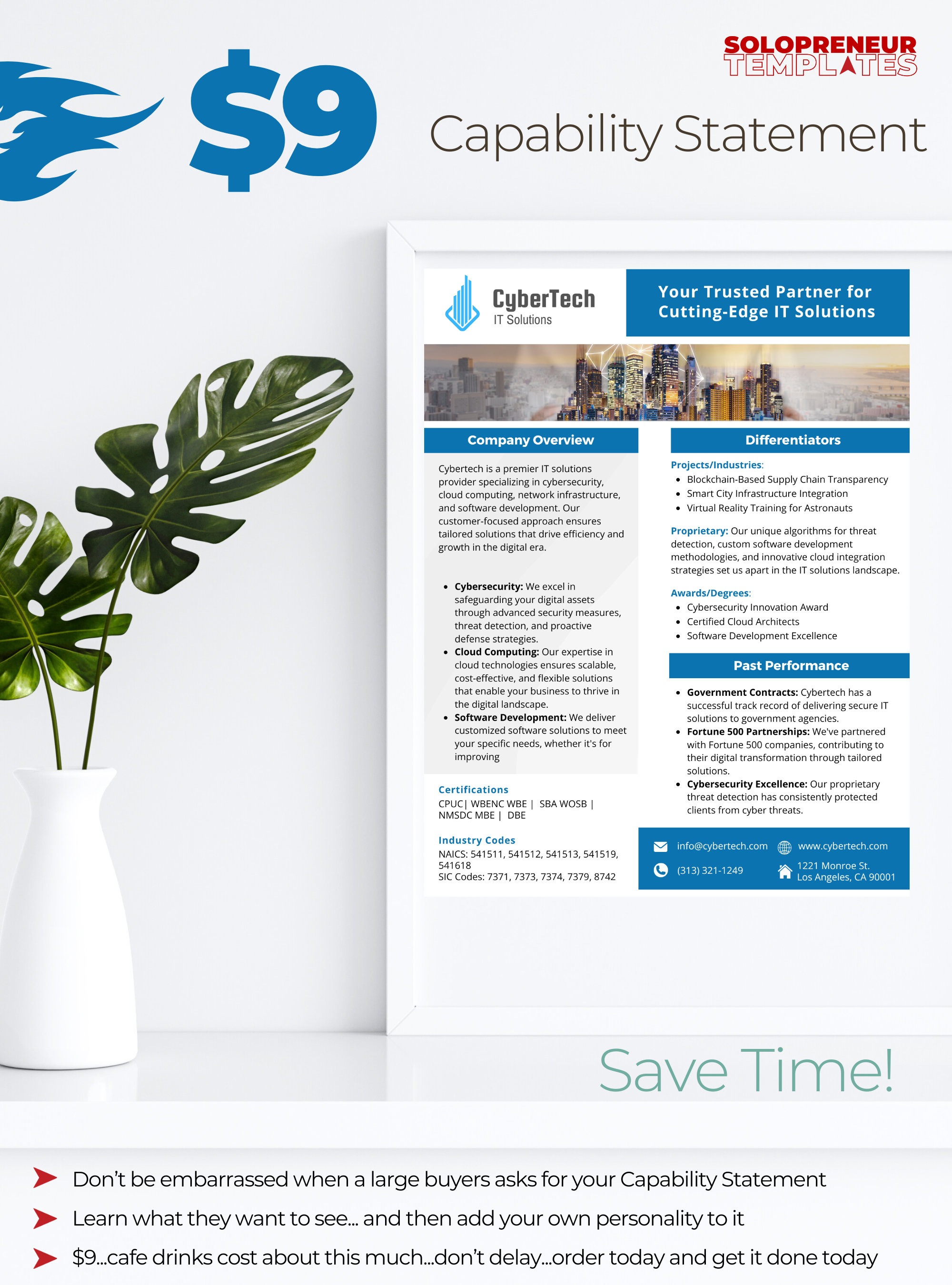 Customizable Capability Statement Template - Impress Big Corporations ...
